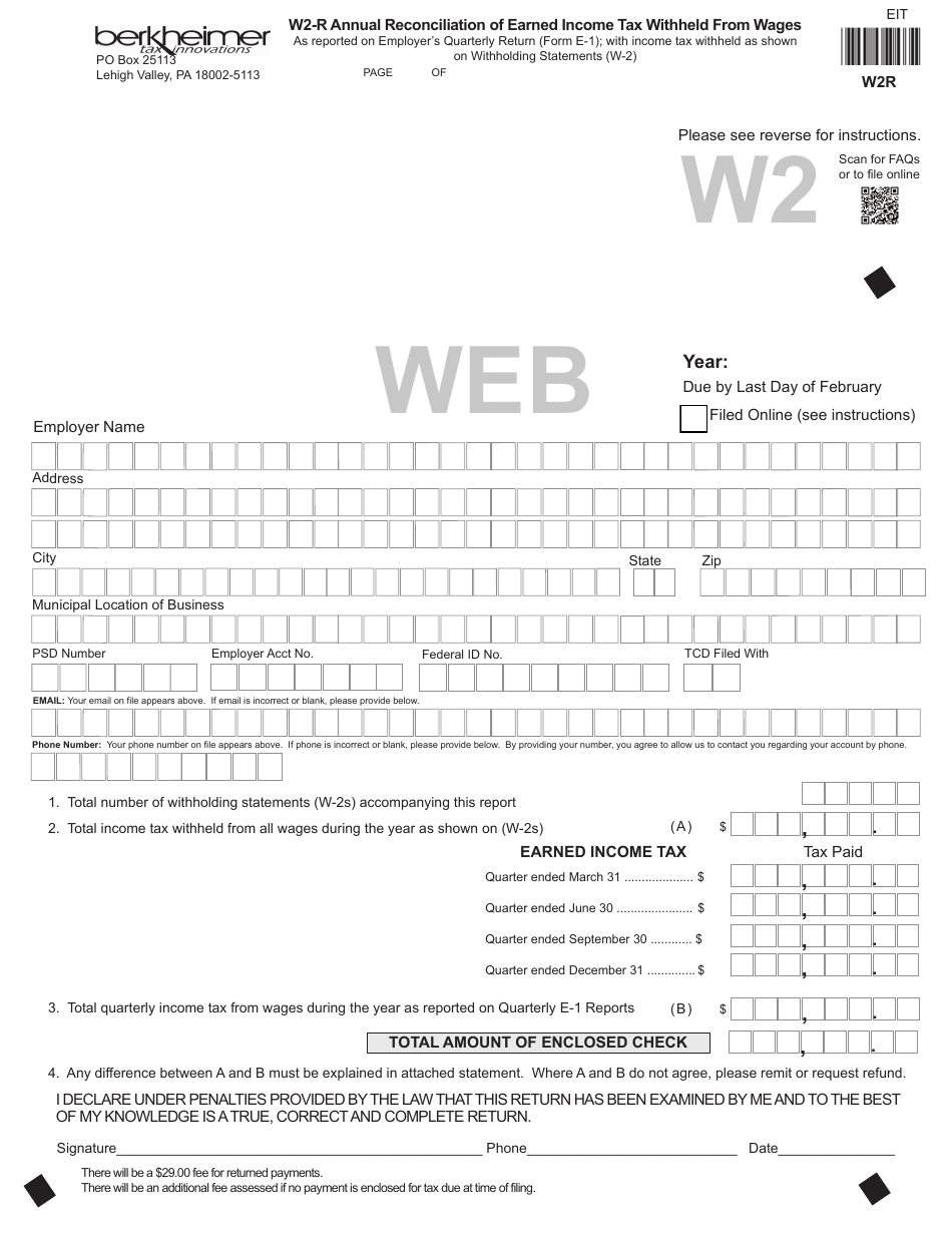 Form W-2R - Fill Out, Sign Online and Download Fillable PDF ...