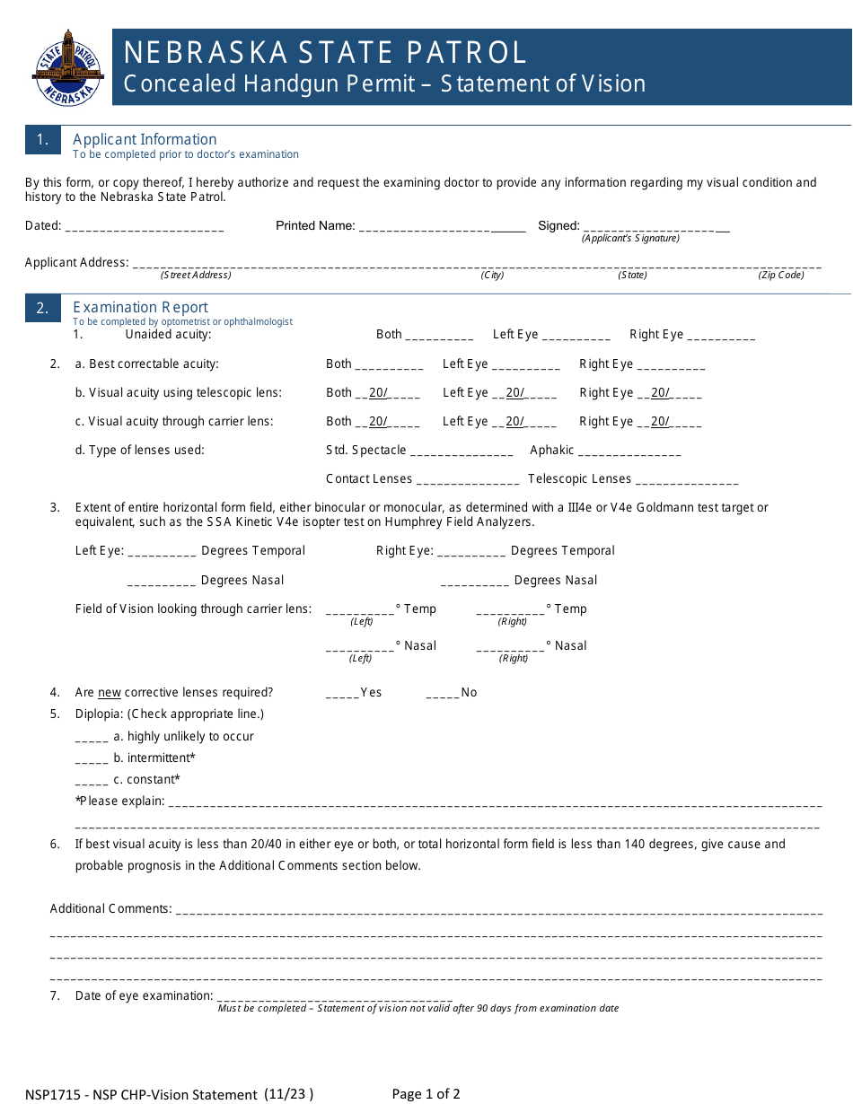 Form NSP1715 - Fill Out, Sign Online and Download Printable PDF ...