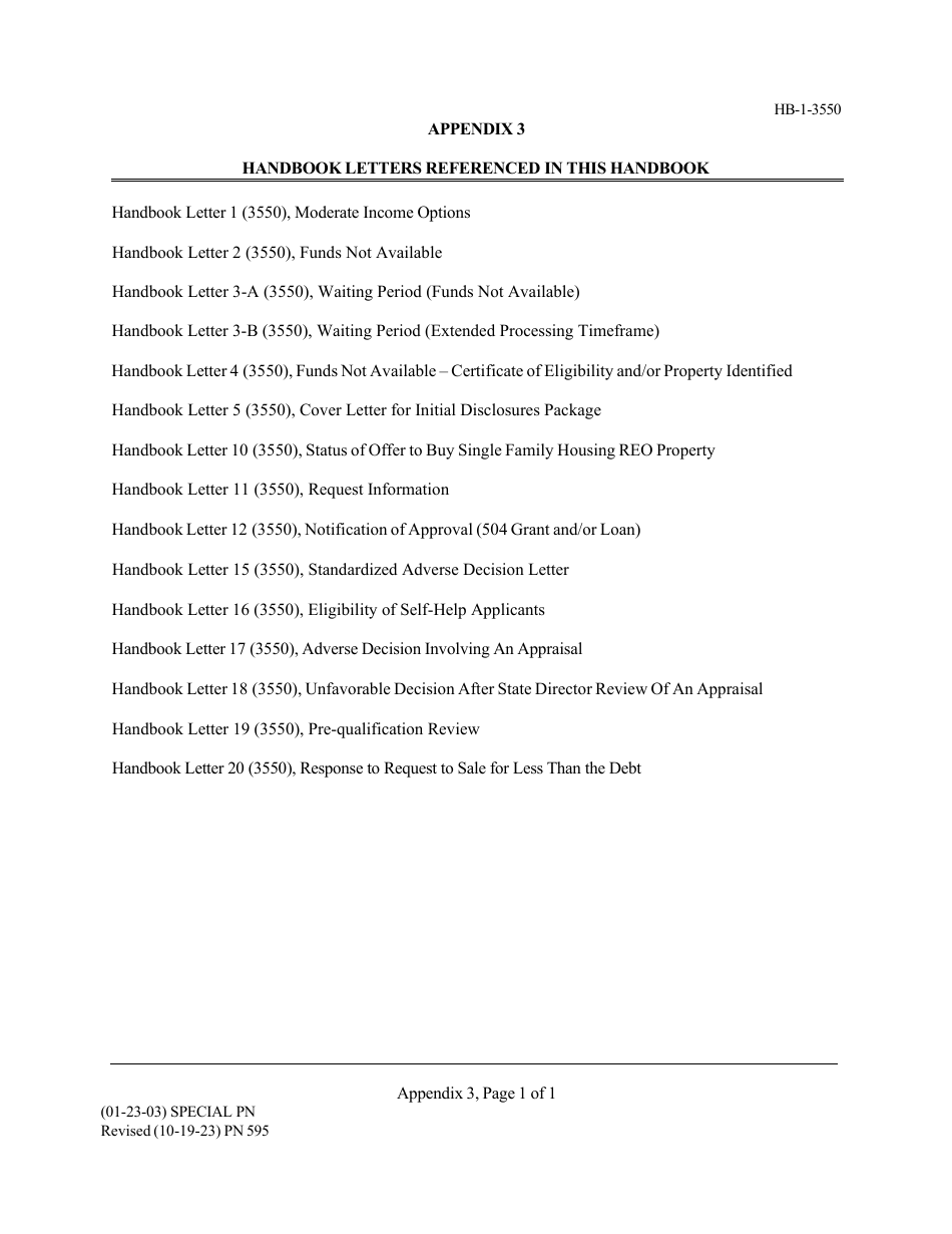 Form HB-1-3550 Appendix 3 - Fill Out, Sign Online and Download ...