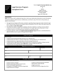 Oregon Complaint Form - Legal Services Program - Fill Out, Sign Online ...