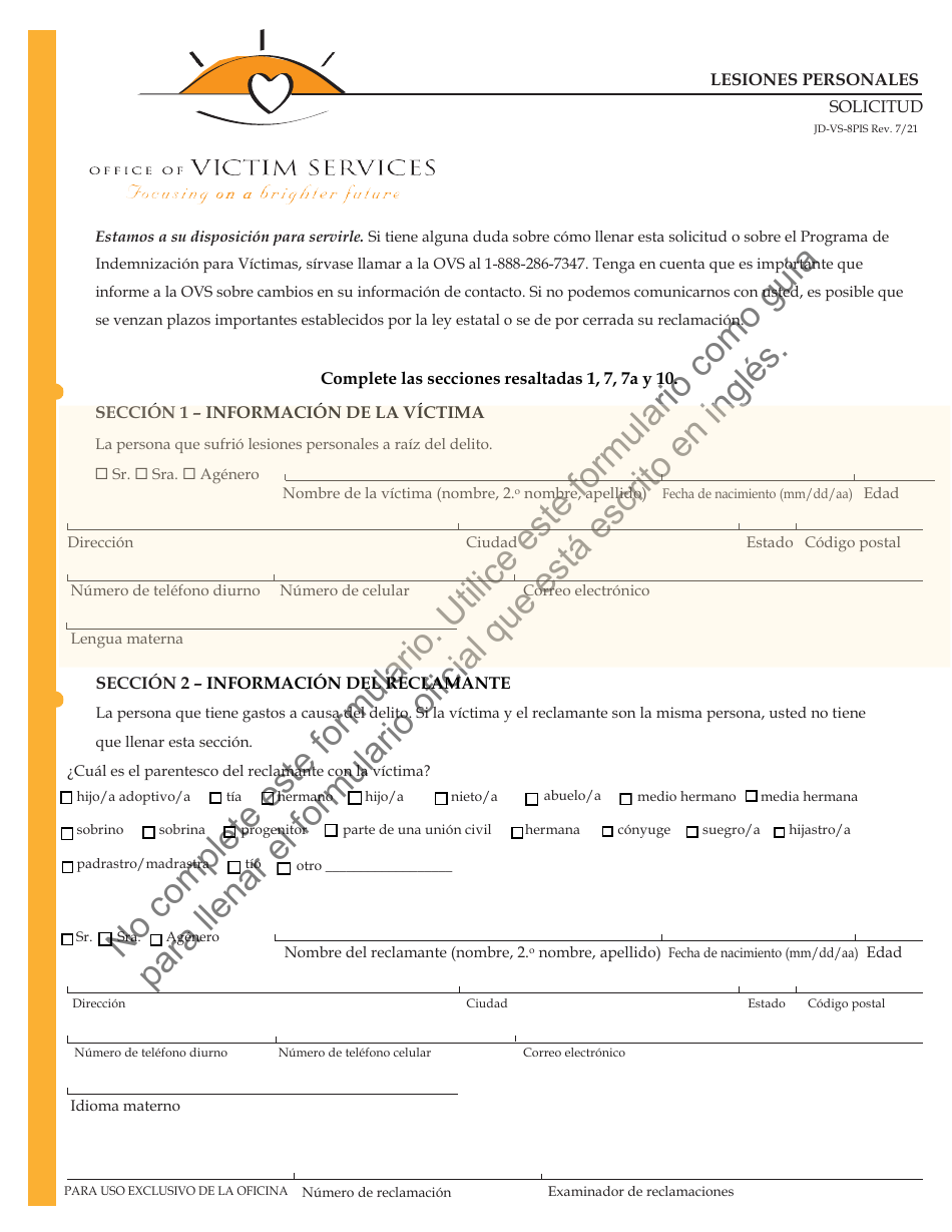 Formulario JD-VS-8PIS - Fill Out, Sign Online and Download Printable ...