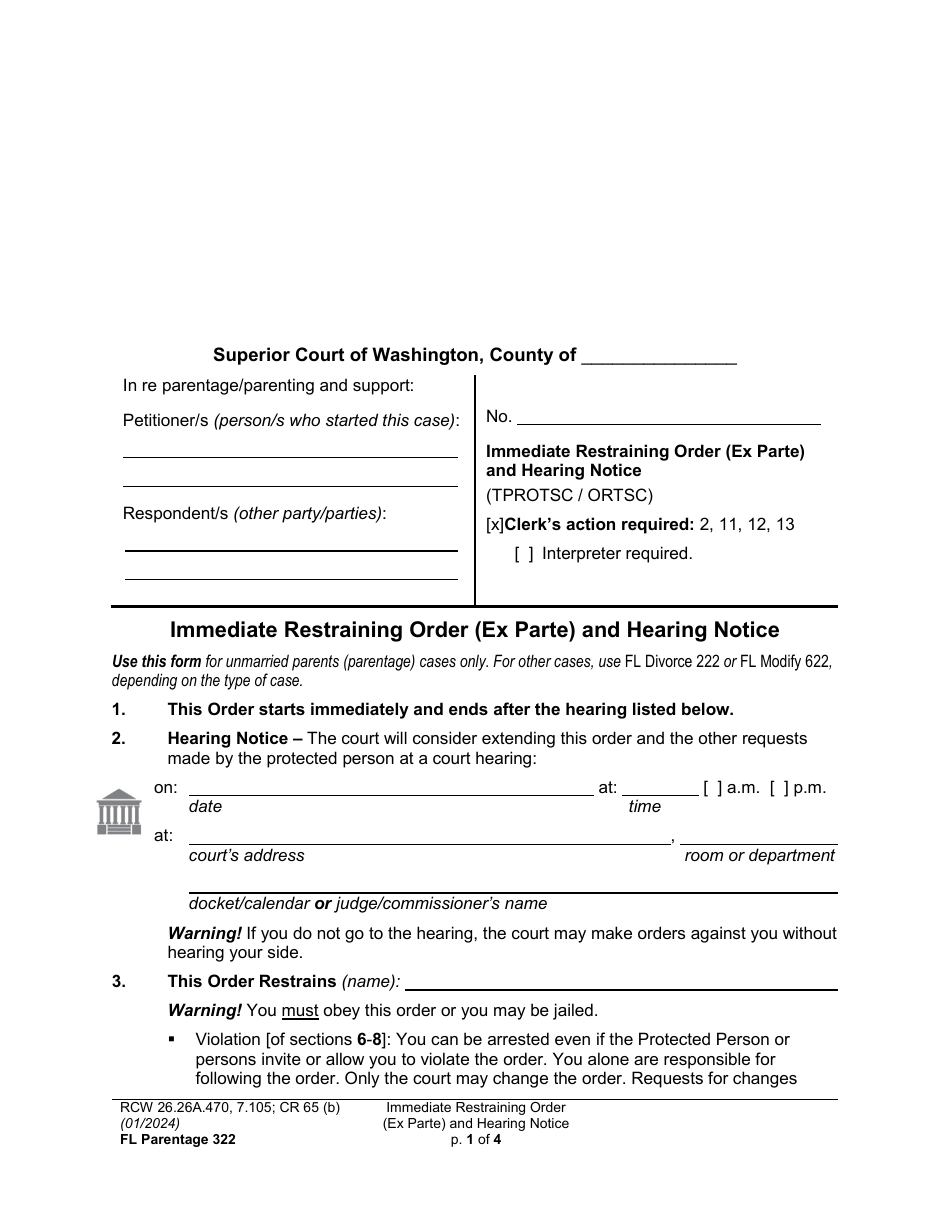 Form FL Parentage322 Download Printable PDF or Fill Online Immediate ...
