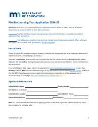 2025 Minnesota Flexible Learning Year Application - Fill Out, Sign ...