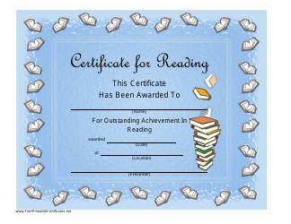 Reading Award Certificate Template Download Printable PDF | Templateroller
