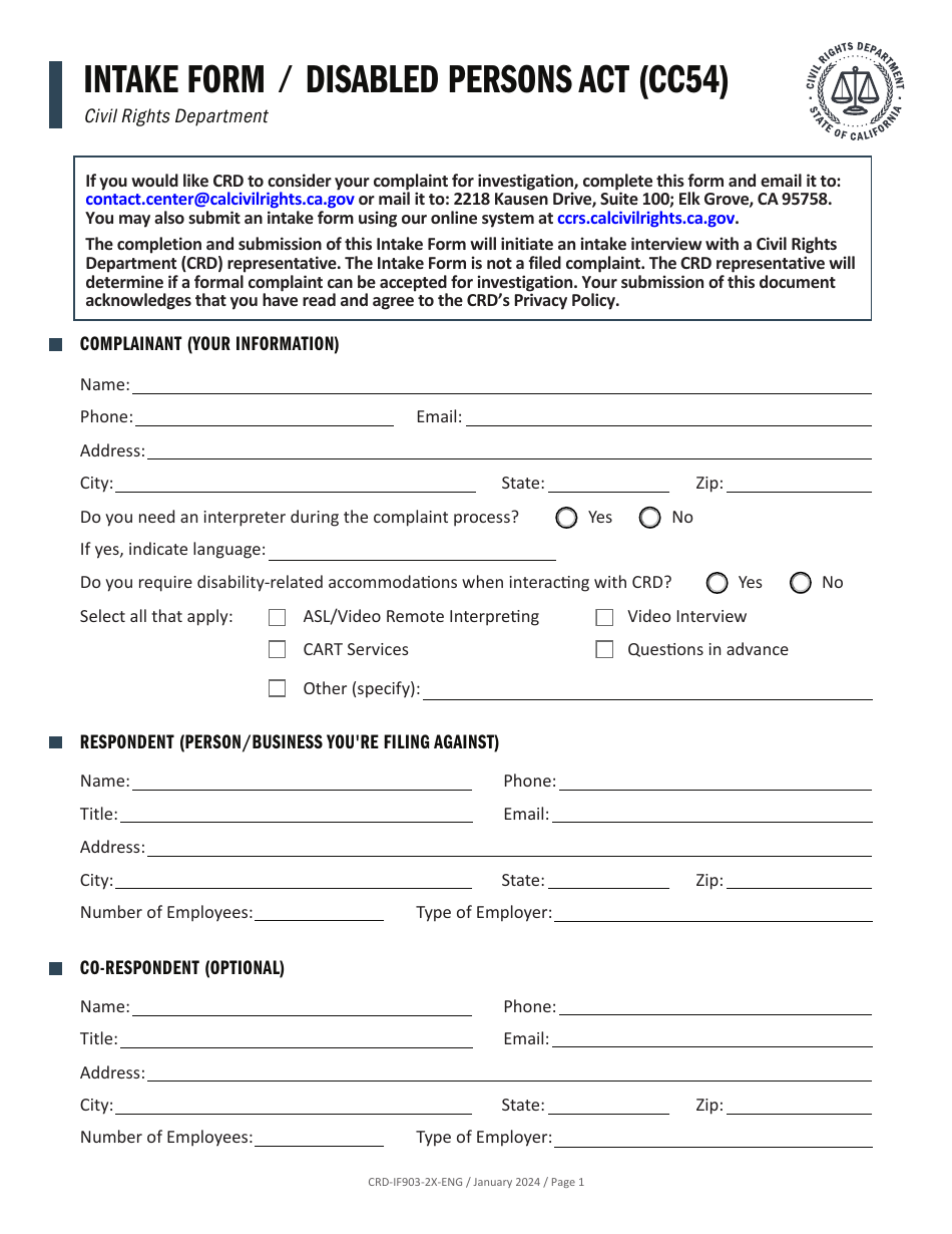 Form CRD-IF903-2X-ENG - Fill Out, Sign Online and Download Fillable PDF ...