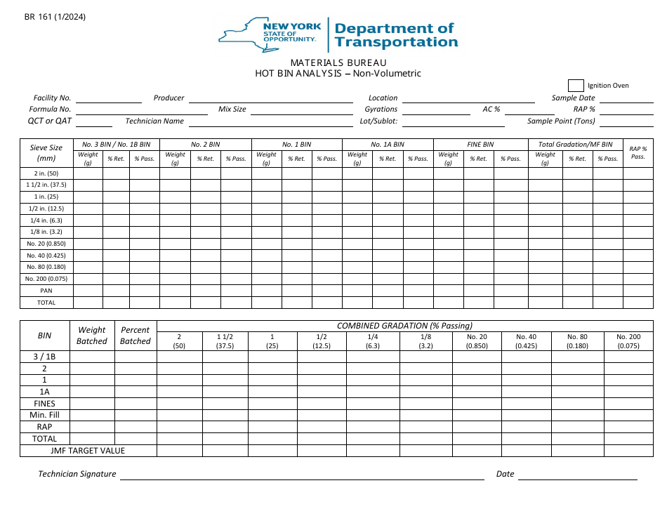 Form BR-161 - Fill Out, Sign Online and Download Printable PDF, New ...