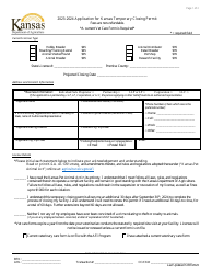 2024 Kansas Application for Kansas Temporary Closing Permit Download ...