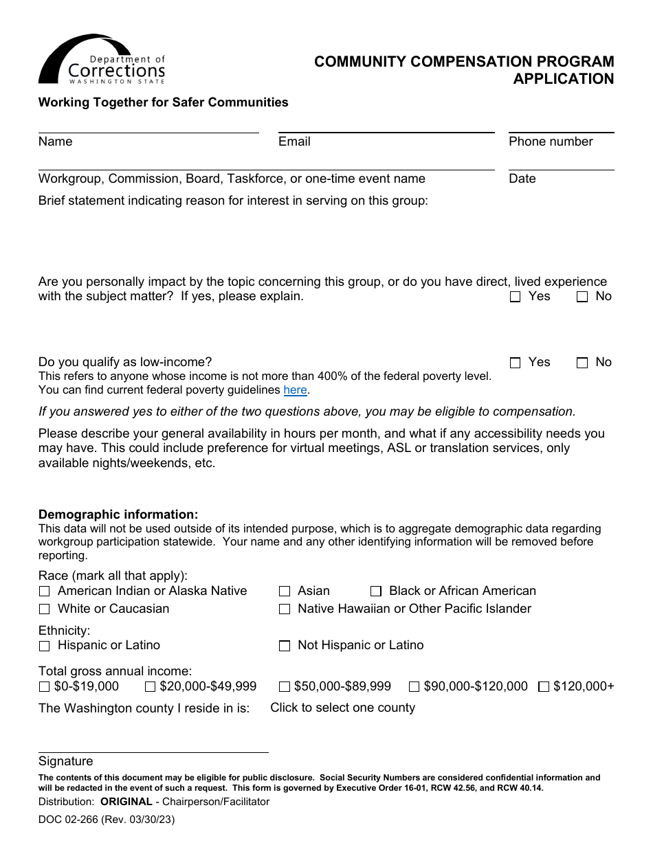 Form DOC02-266 - Fill Out, Sign Online and Download Fillable PDF ...