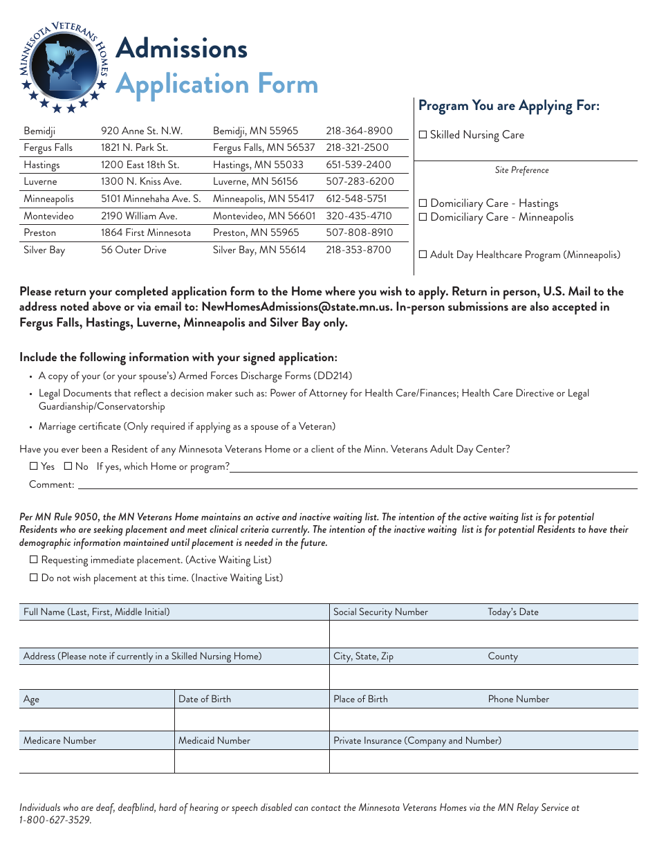 Minnesota Admissions Application Form - Fill Out, Sign Online and ...