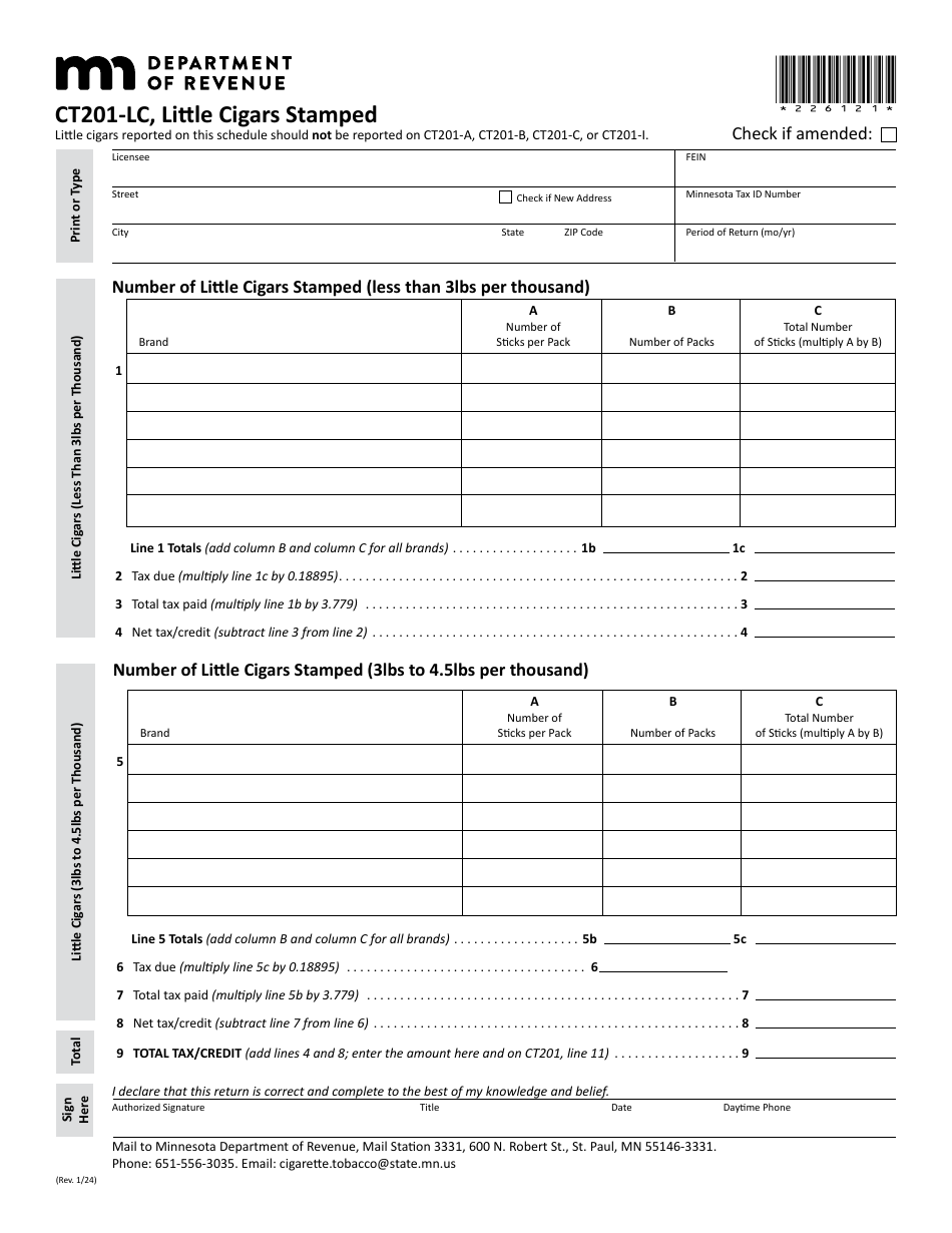 Form CT201-LC - Fill Out, Sign Online and Download Fillable PDF ...