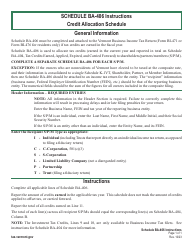 Download Instructions for Schedule BA-406 Vermont Credit Allocation PDF ...