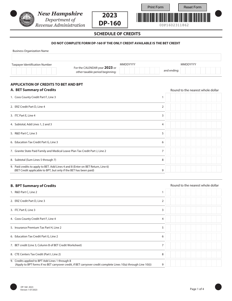 Form DP-160 - 2023 - Fill Out, Sign Online and Download Fillable PDF ...