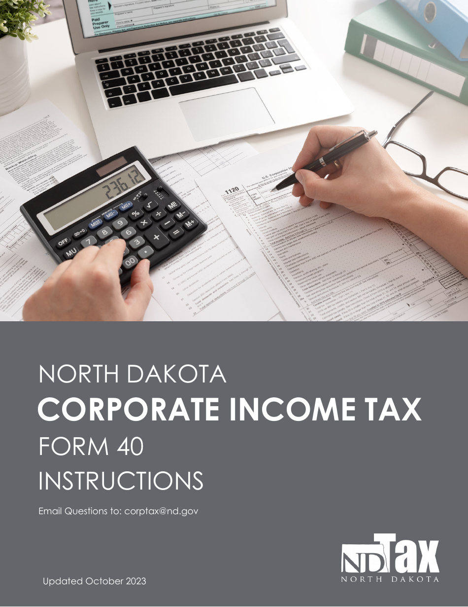 Download Instructions for Form 40, SFN28740 Corporation Income Tax ...