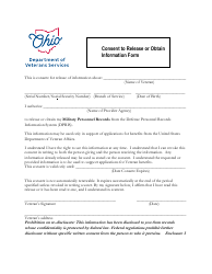Ohio Consent to Release or Obtain Information Form - Fill Out, Sign ...