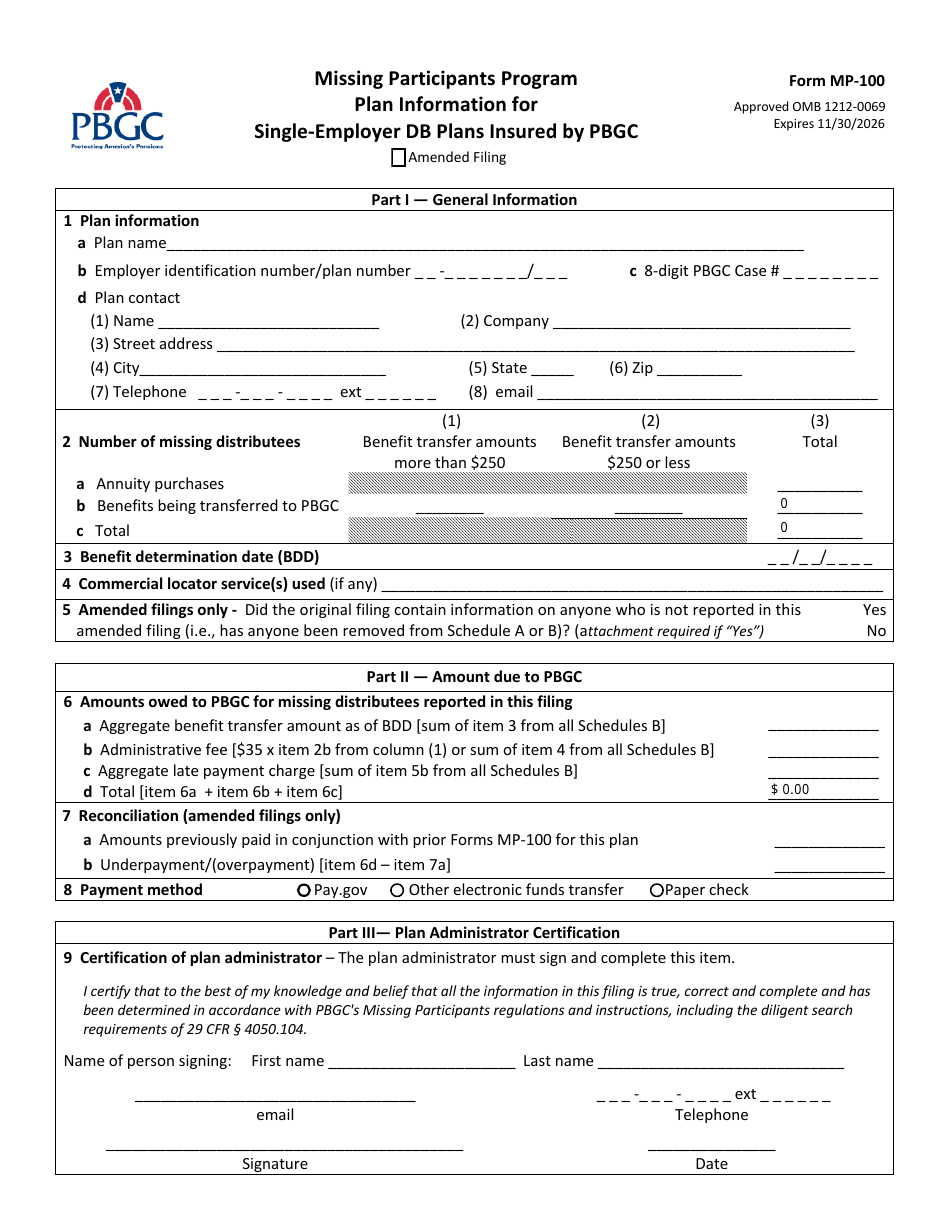 Form MP-100 - Fill Out, Sign Online and Download Fillable PDF | Templateroller