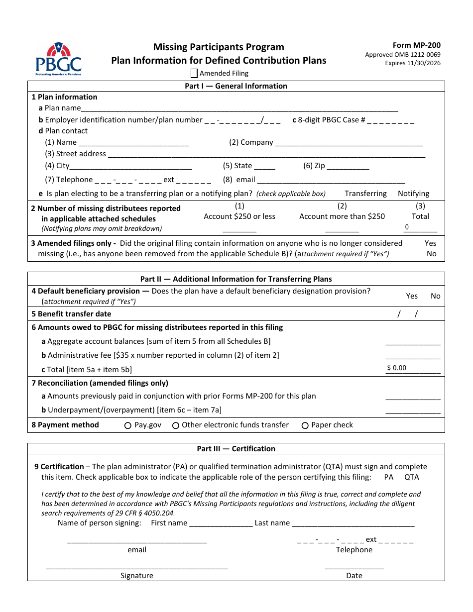 Form MP-200 - Fill Out, Sign Online and Download Fillable PDF ...