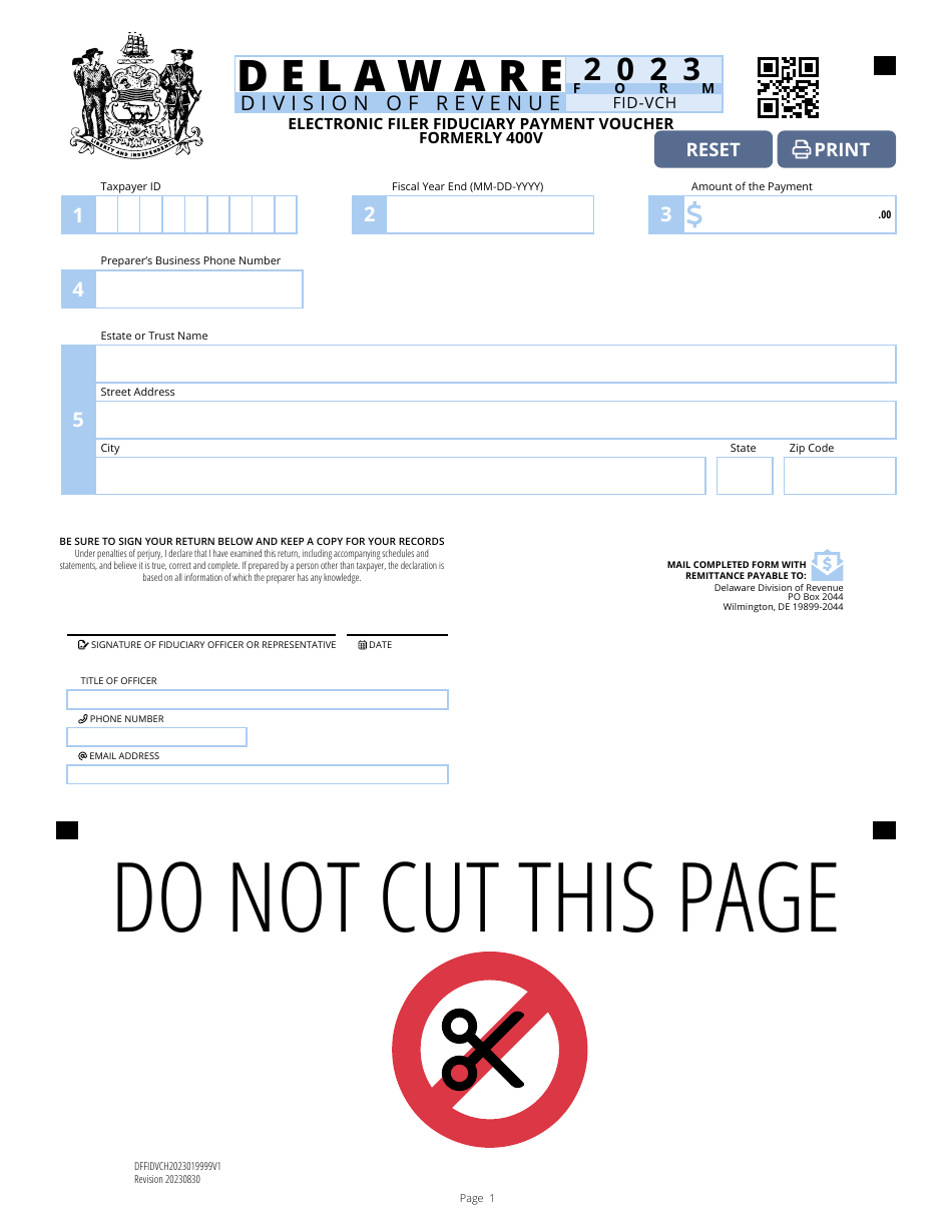 Form FID-VCH - 2023 - Fill Out, Sign Online and Download Fillable PDF ...
