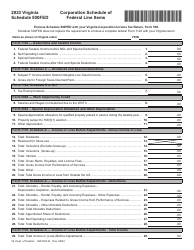2023 Virginia Corporation Schedule of Federal Line Items - Fill Out, Sign Online and Download ...