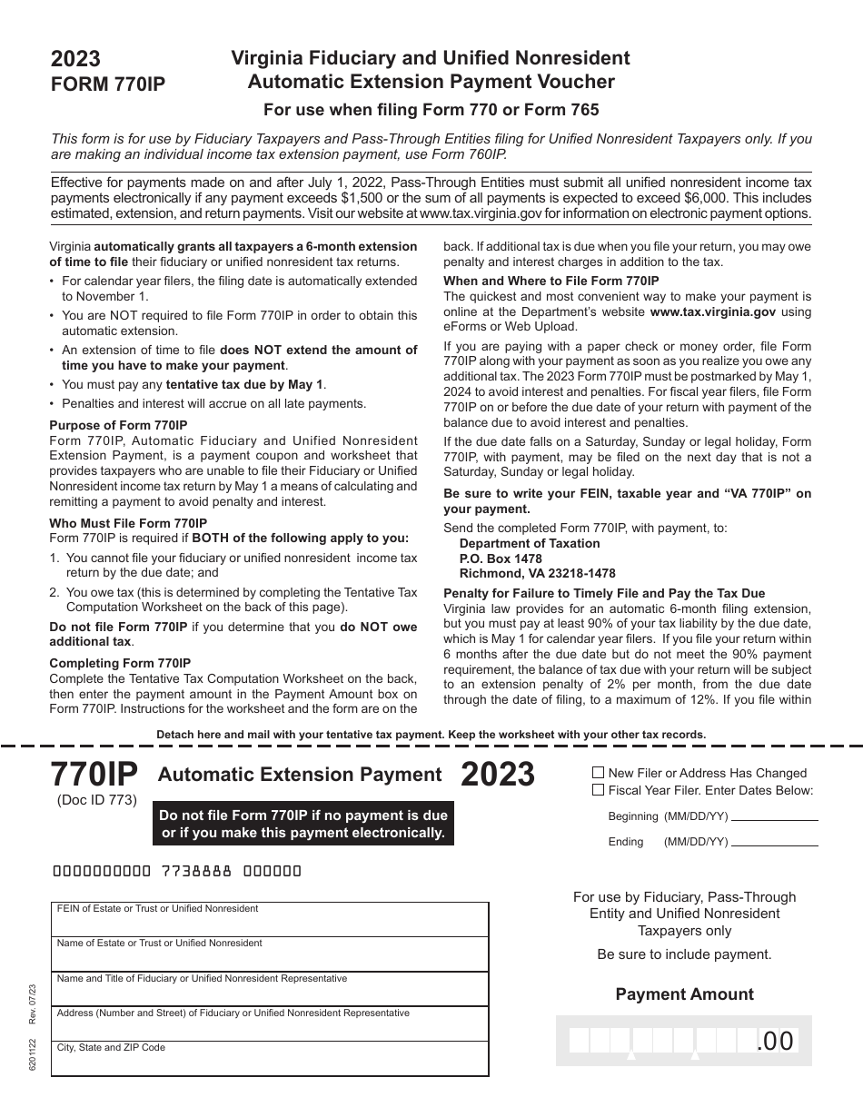 Form 770IP - 2023 - Fill Out, Sign Online and Download Fillable PDF ...