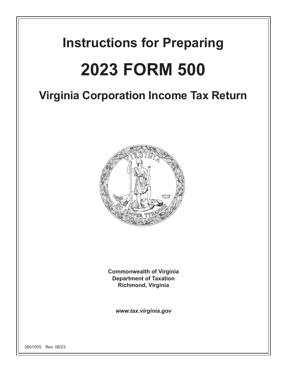 Download Instructions for Form 500 Virginia Corporation Income Tax ...