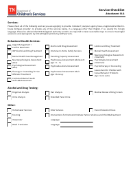 Tennessee Service Checklist - Fill Out, Sign Online and Download PDF ...