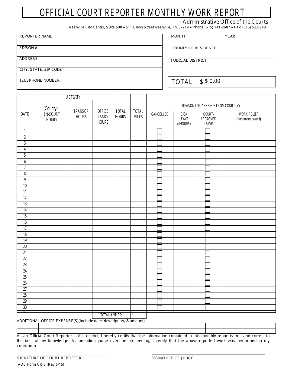 AOC Form CR-5 - Fill Out, Sign Online and Download Fillable PDF ...