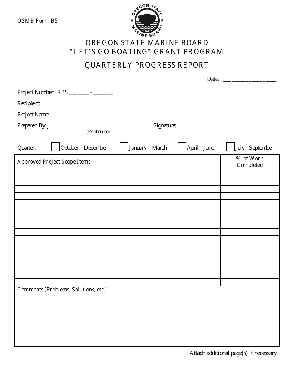 OSMB Form B5 - Fill Out, Sign Online and Download Fillable PDF, Oregon ...