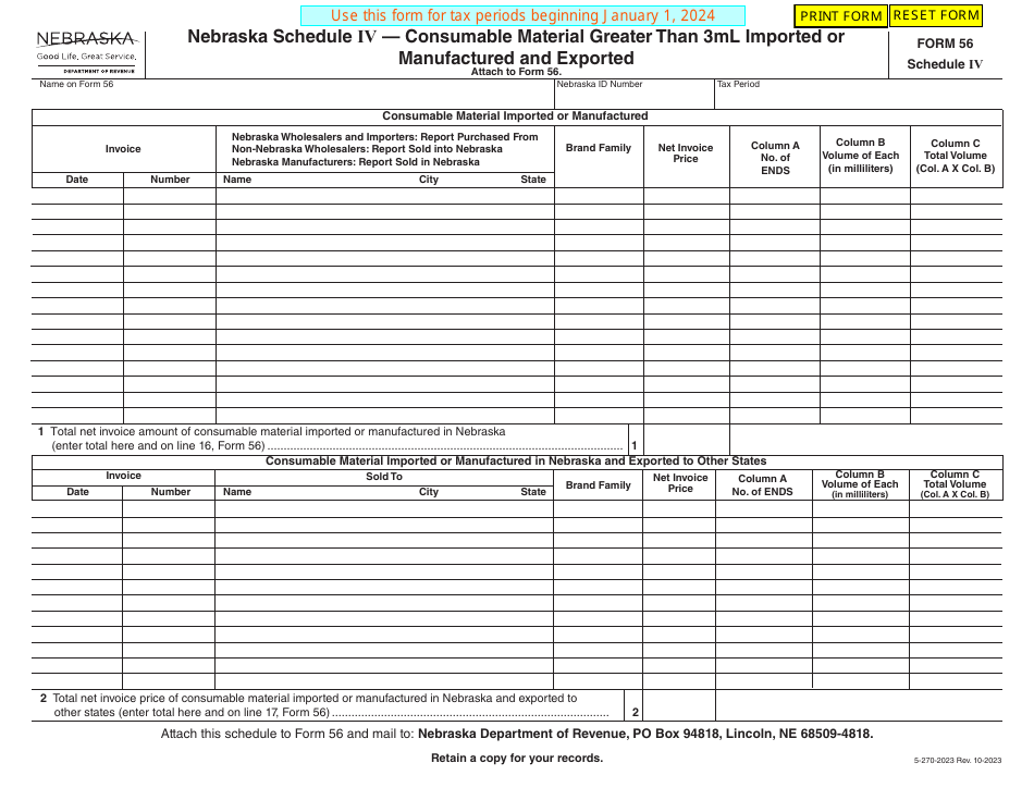 Form 56 Schedule IV - Fill Out, Sign Online and Download Fillable PDF ...