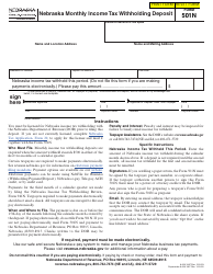 Form 501N Download Fillable PDF or Fill Online Nebraska Monthly Income ...