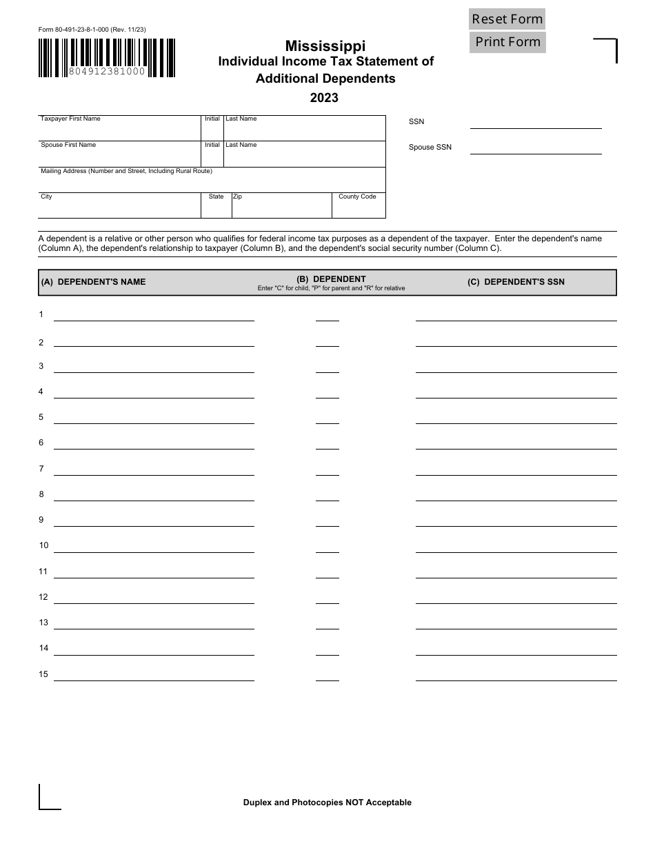 Form 80 491 Download Fillable PDF Or Fill Online Individual Income Tax form-80-491-download-fillable-pdf-or-fill-online-individual-income-tax