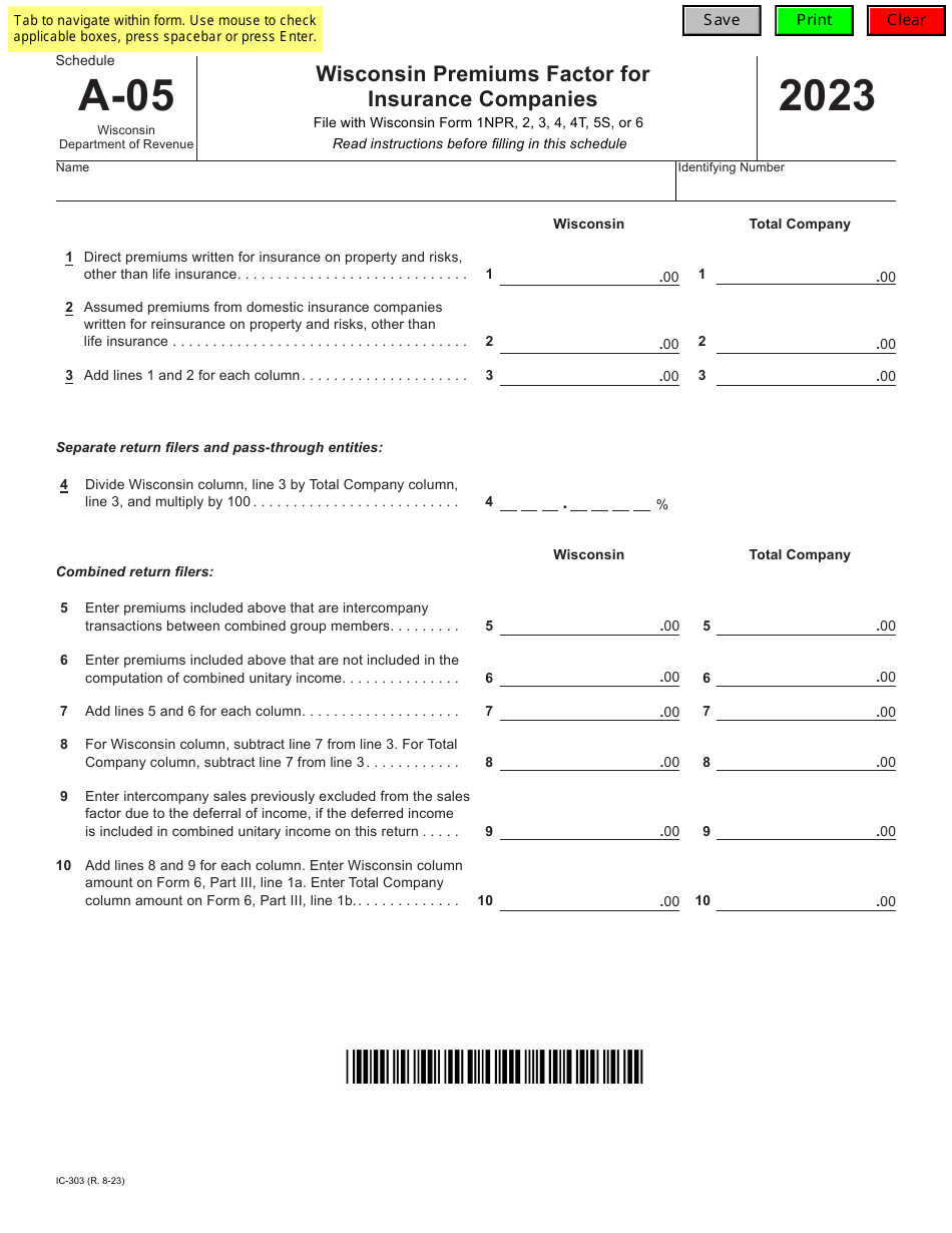 Form IC-303 Schedule A-05 - 2023 - Fill Out, Sign Online and Download ...