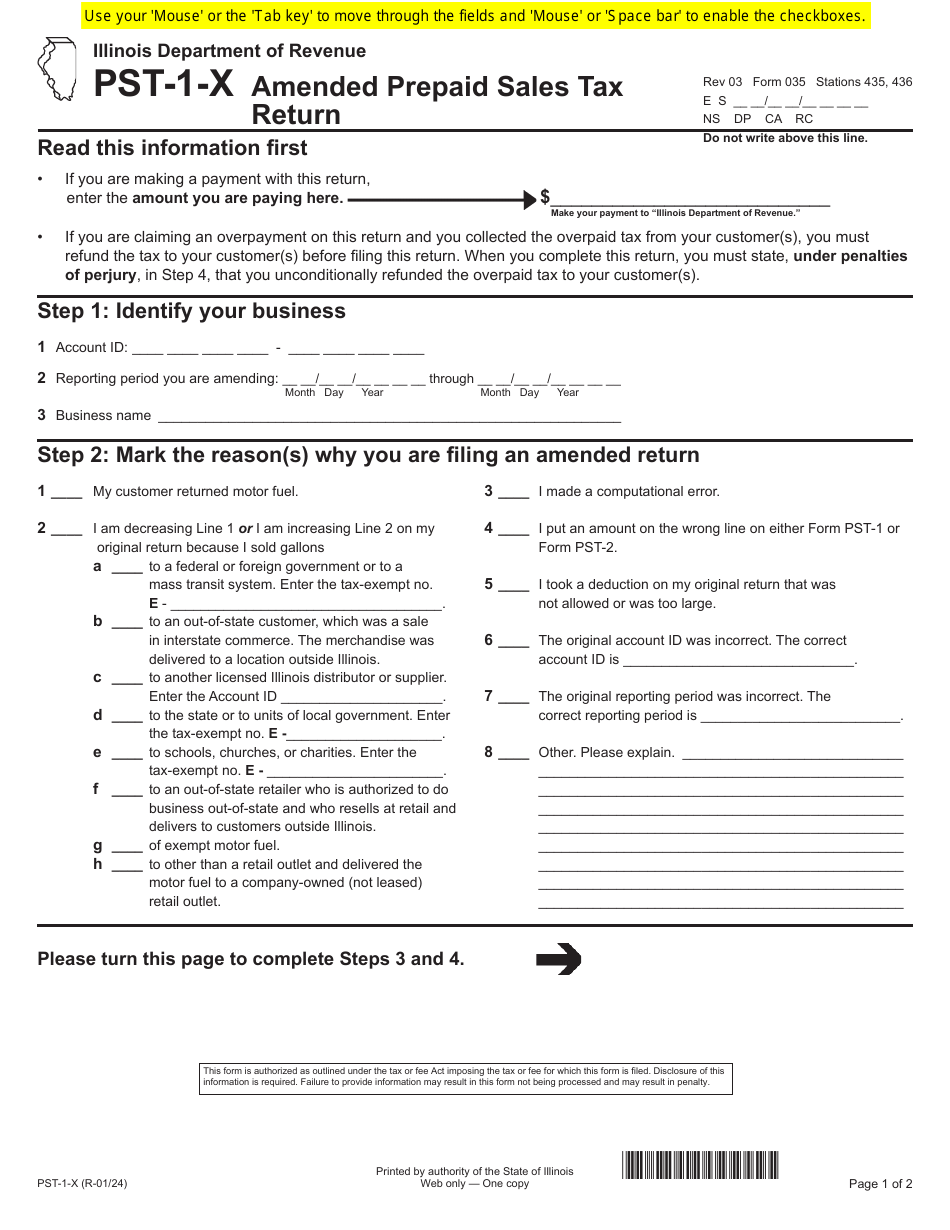 Form PST-1-X (035) - Fill Out, Sign Online and Download Fillable PDF ...