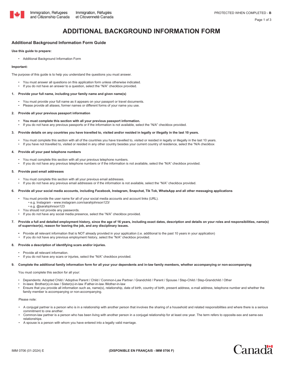 Form IMM0706 - Fill Out, Sign Online and Download Fillable PDF, Canada ...