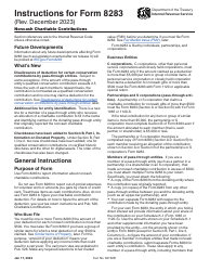 Download Instructions for IRS Form 8283 Noncash Charitable ...