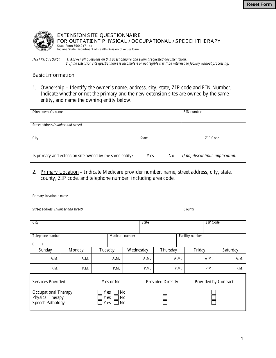 State Form 55642 - Fill Out, Sign Online and Download Fillable PDF ...