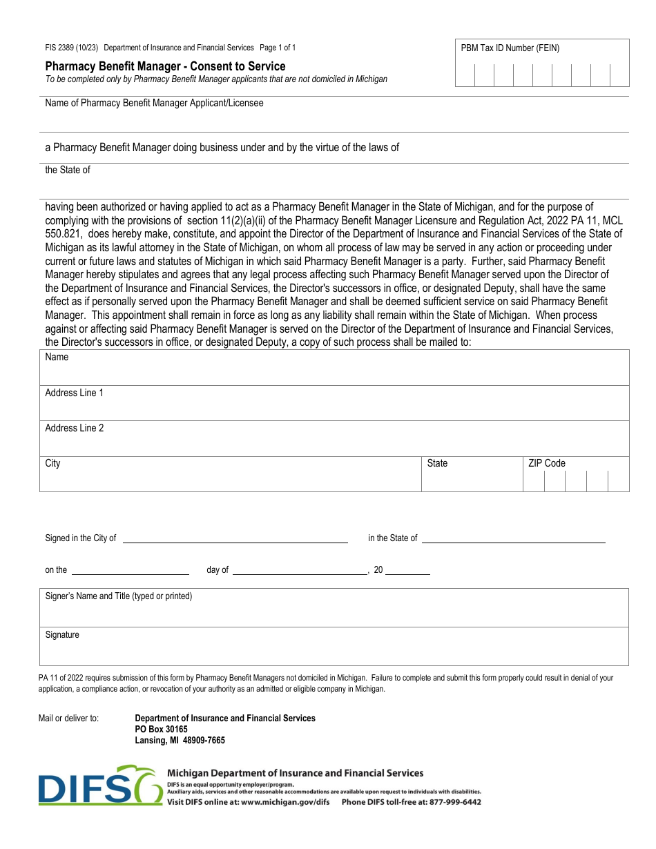 Form FIS2389 - Fill Out, Sign Online and Download Fillable PDF ...