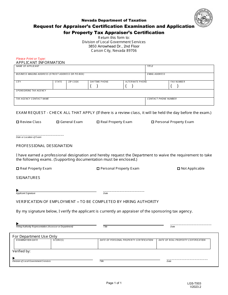 Form LGS-T003 Download Fillable PDF or Fill Online Request for ...