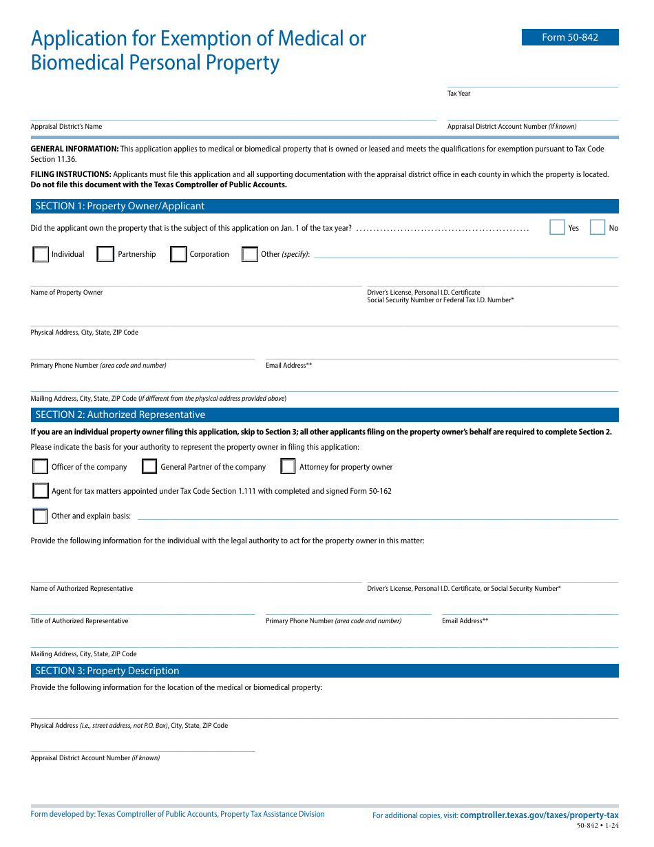 Form 50-842 - Fill Out, Sign Online and Download Fillable PDF, Texas | Templateroller