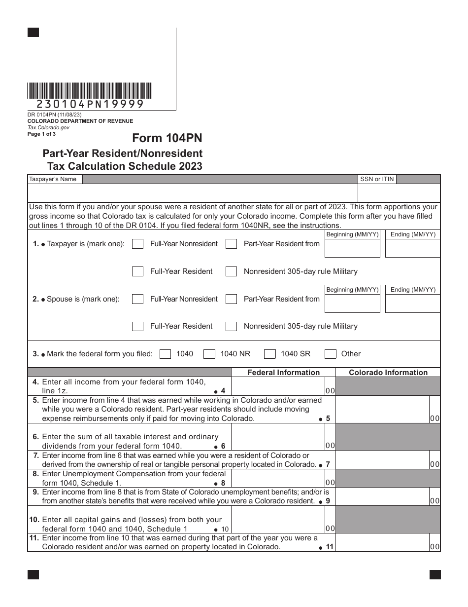 Form 104PN - 2023 - Fill Out, Sign Online and Download Fillable PDF ...