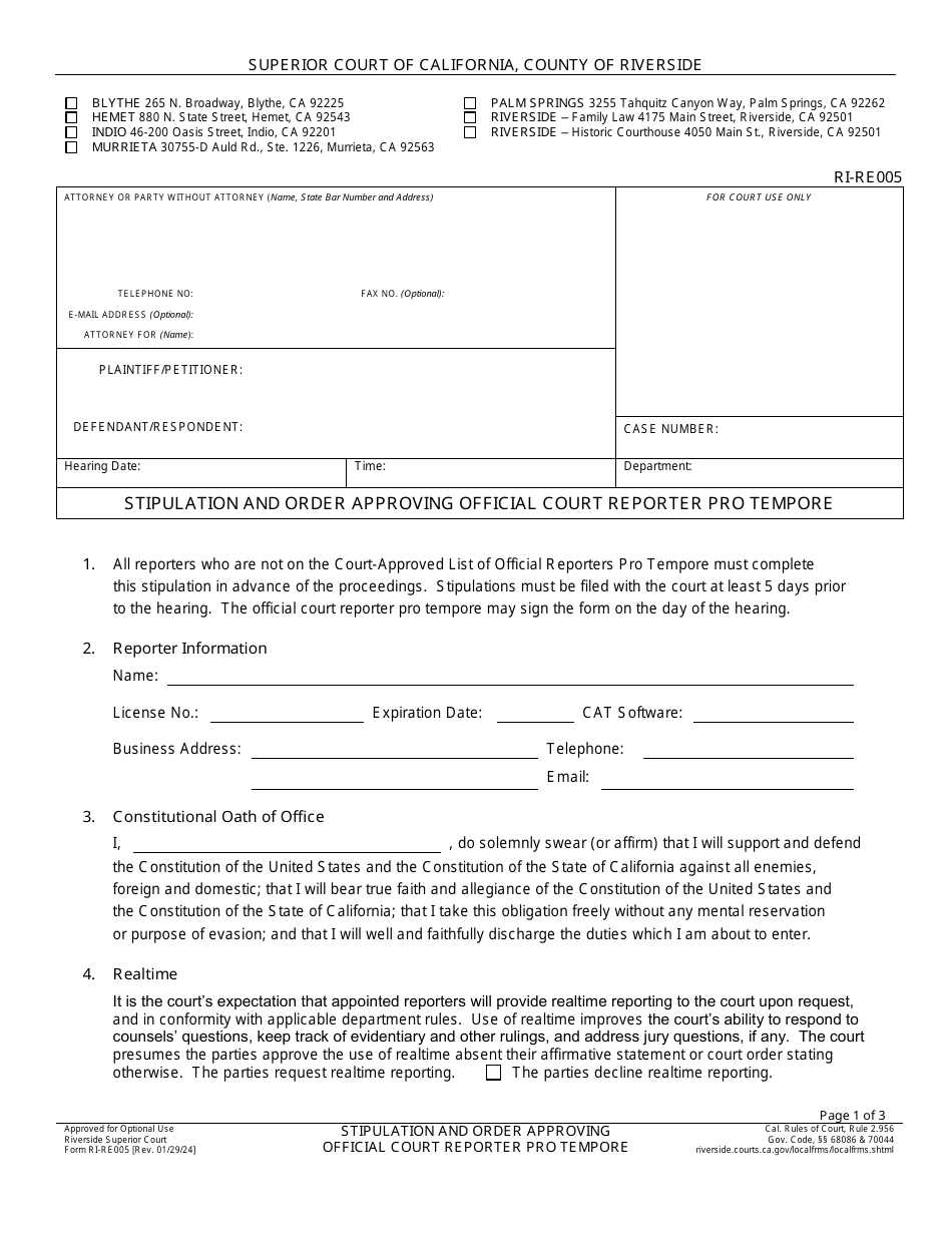 Form RI-RE005 Download Fillable PDF or Fill Online Stipulation and ...