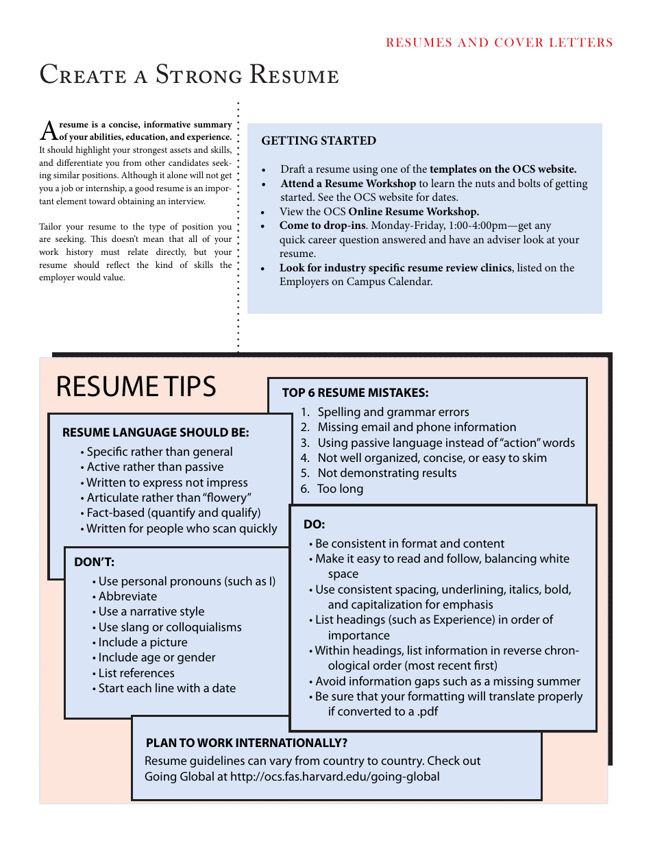 Resumes and Cover Letters - Harvard University Download Printable PDF ... Resumes and Cover Letters - Harvard University Download Printable PDF ...