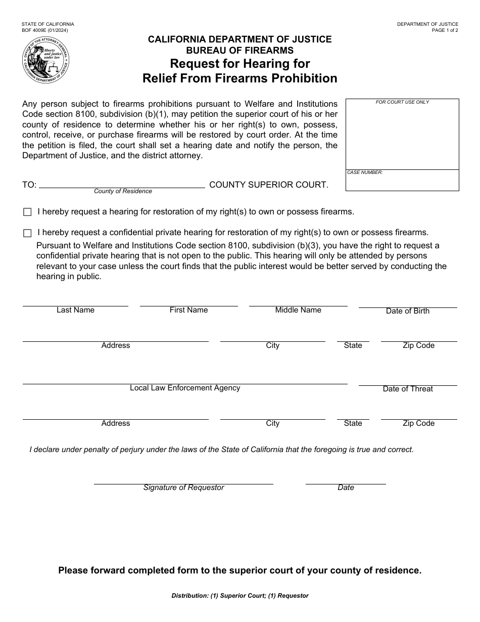 Form BOF4009E - Fill Out, Sign Online and Download Fillable PDF ...
