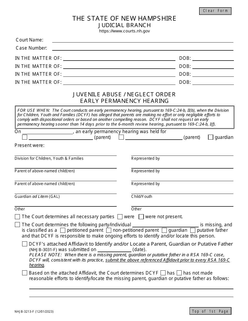 Form NHJB-3213-F - Fill Out, Sign Online and Download Fillable PDF, New ...