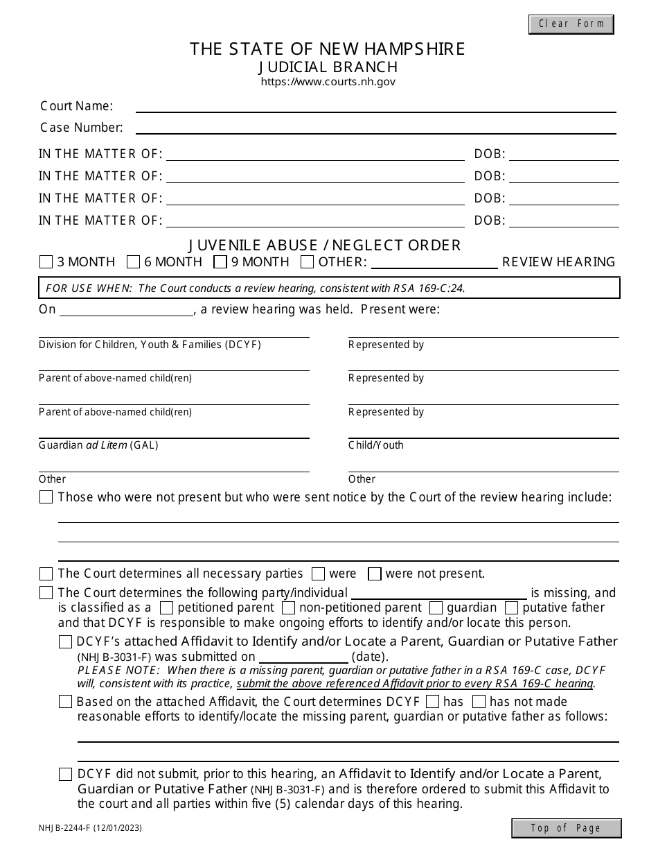 Form NHJB-2244-F - Fill Out, Sign Online and Download Fillable PDF, New ...