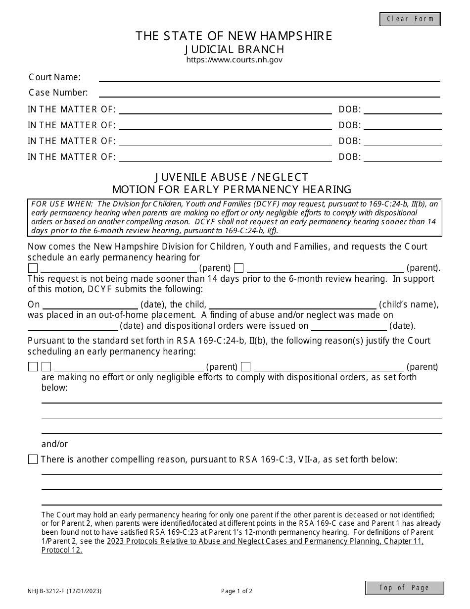 Form NHJB-3212-F - Fill Out, Sign Online and Download Fillable PDF, New ...