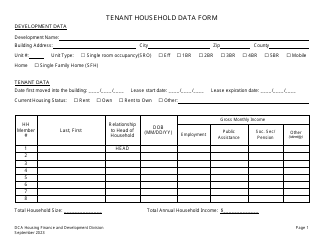 Georgia (United States) Tenant Household Data Form Download Printable ...