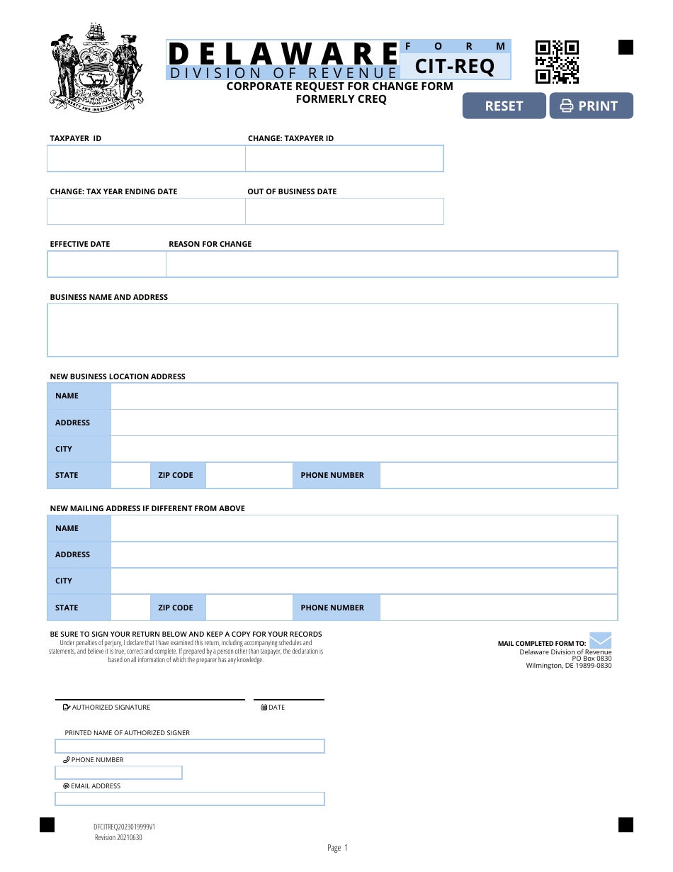 Form CIT-REQ - Fill Out, Sign Online and Download Fillable PDF ...