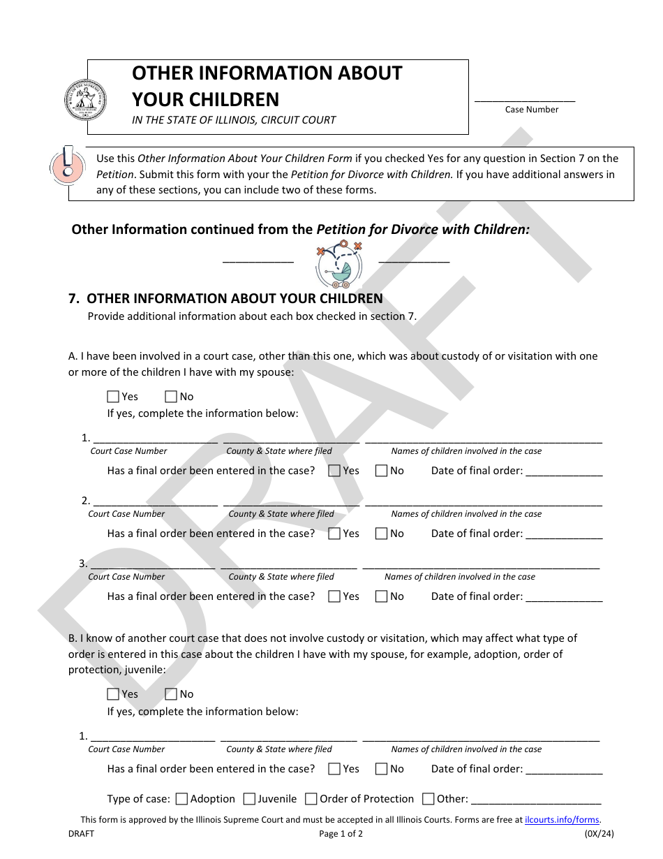 Illinois Other Information About Your Children - Draft - Fill Out, Sign ...