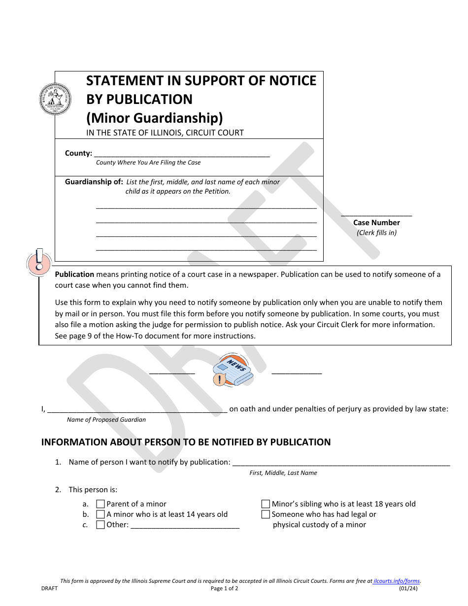 Illinois Statement in Support of Notice by Publication (Minor ...