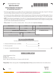 Form IN-151 Download Fillable PDF or Fill Online Vermont Application ...